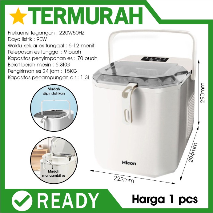 Jual Mesin es cube Iceler pembuat jadi batu ice maker portable | Shopee ...