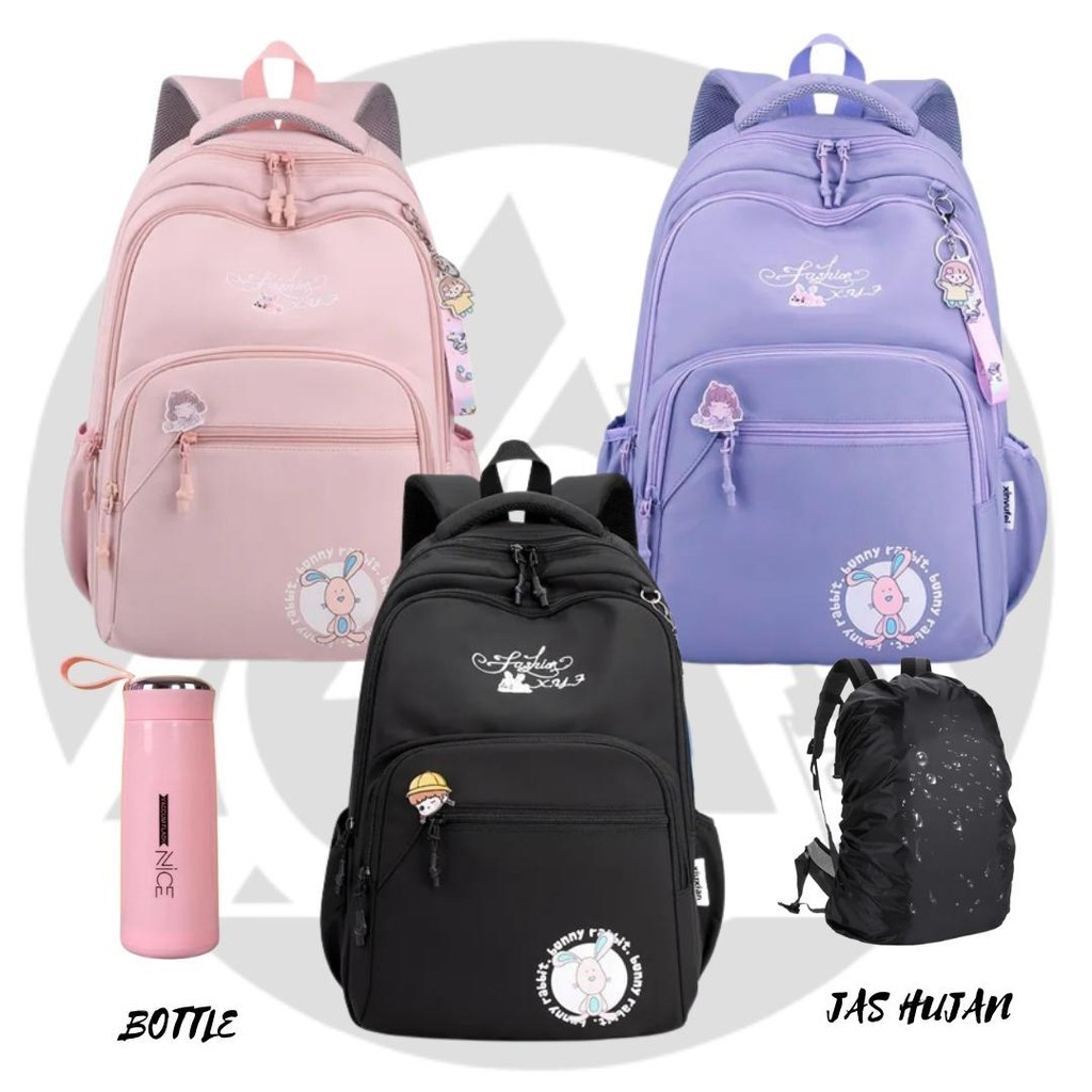 Jual Tas Sekolah Anak Perempuan BUNNY+BOTOL+JAS HUJAN Tas Anak Sd Smp ...