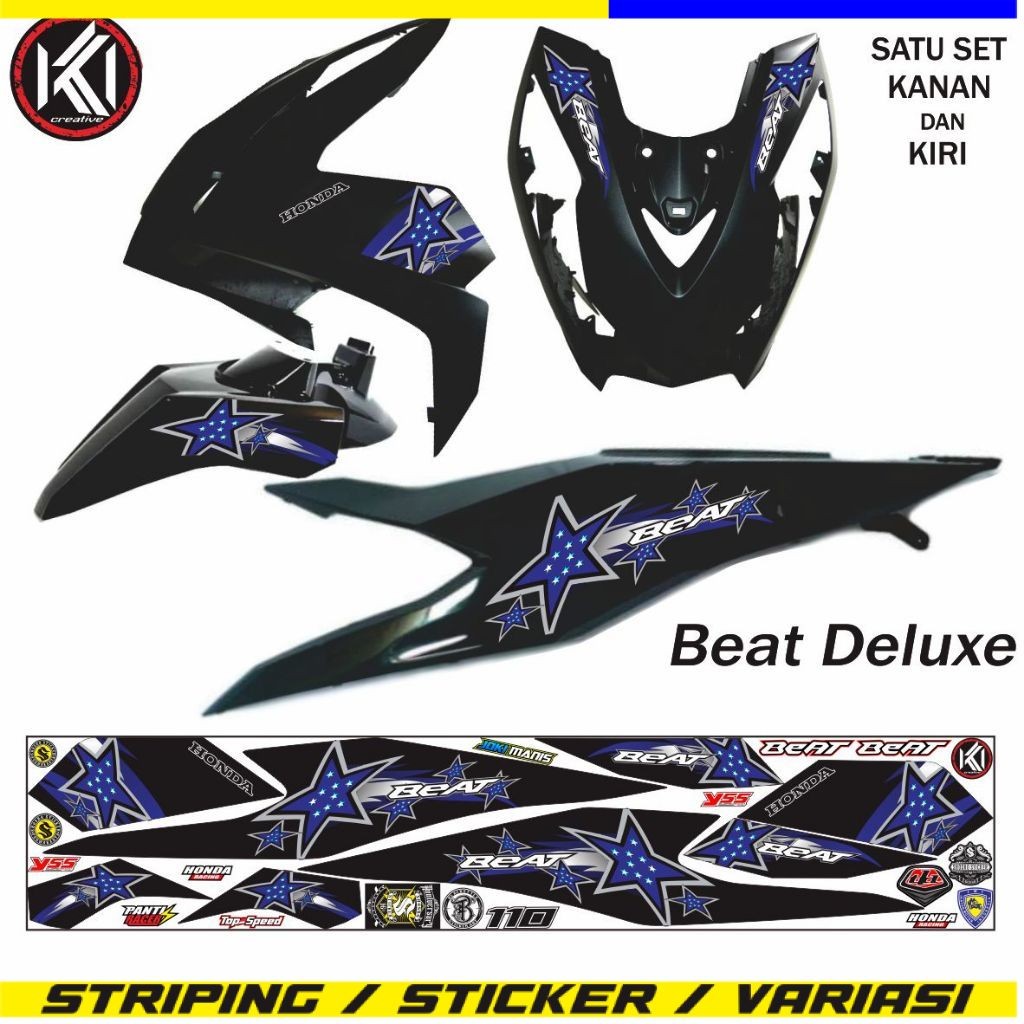 Jual STIKER MOTIF BARU / STRIPINGART STICKER HONDA BEAT DELUXE 2020 ...