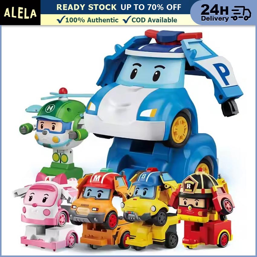 Jual Mainan Edukasi Anak Mobil Berubah Jadi Robot Mini Figure Polisi ...