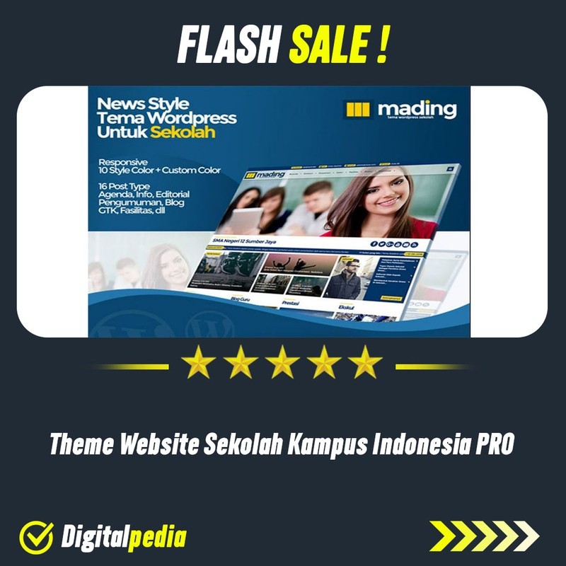Jual Theme Website Sekolah Kampus Indonesia PRO Responsive WordPress ...