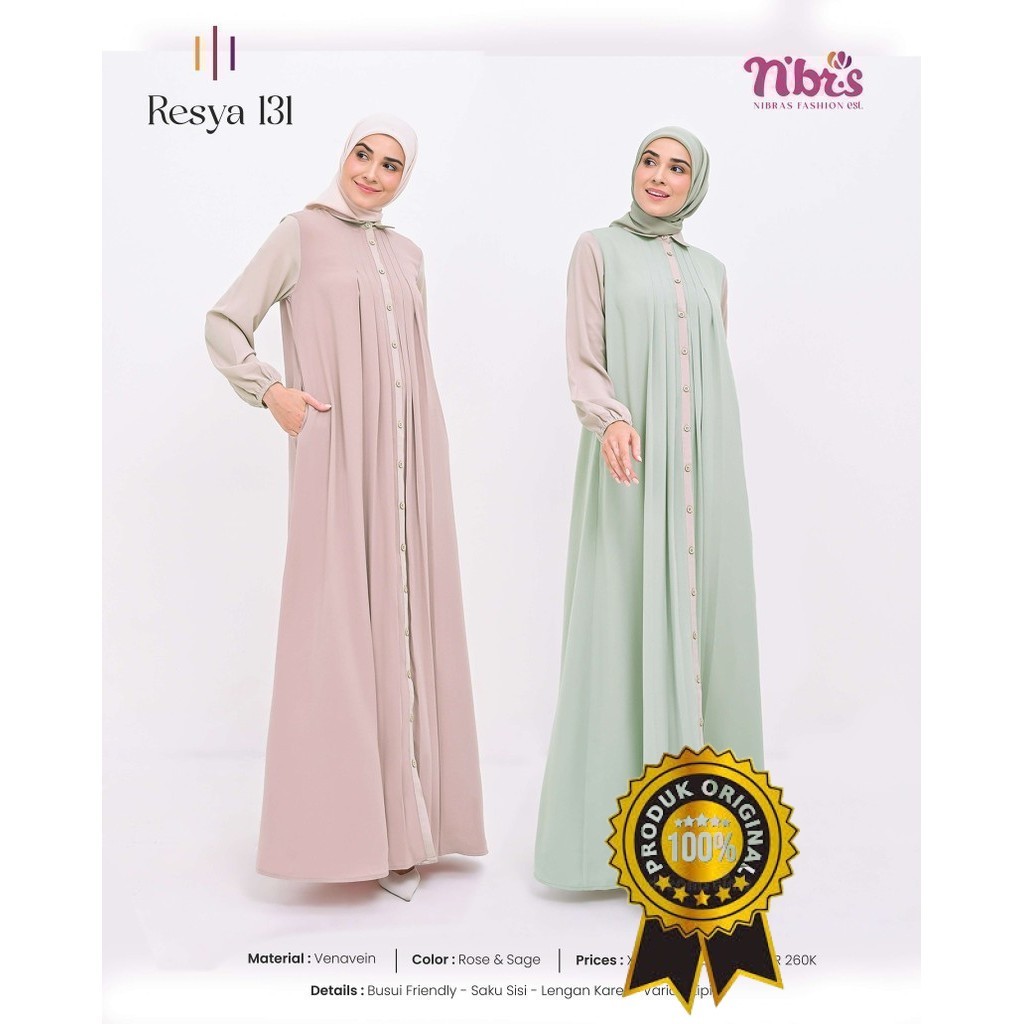 Jual Nibras Baju Gamis Dress Terbaru Bahan Premum Series Resya 131 by ...