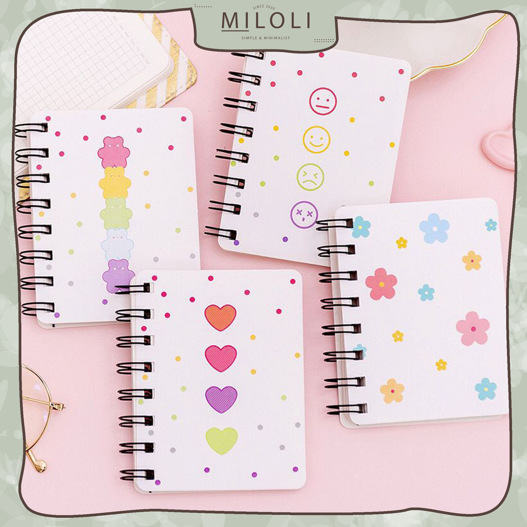 Jual [MILOLI] 80Lembar MINI NOTEBOOK CUTE CARTOON A7 POLOS Small Diary ...