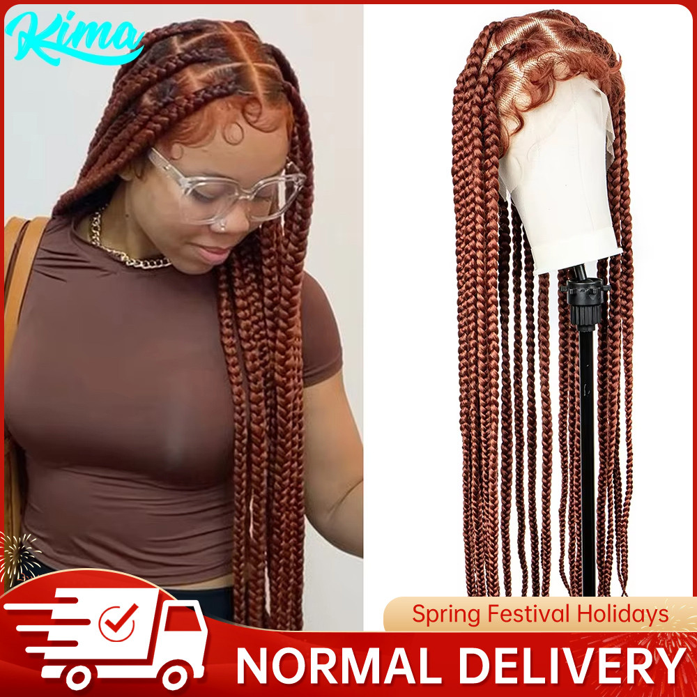 Jual KIMA Ginger Synthetic Cornrow Braided Wigs Full Lace Wig 36 inches ...