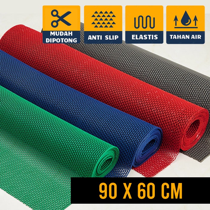 Jual Keset Karpet Karet PVC Anti Slip 60 x 90 cm - Jaring | Shopee ...