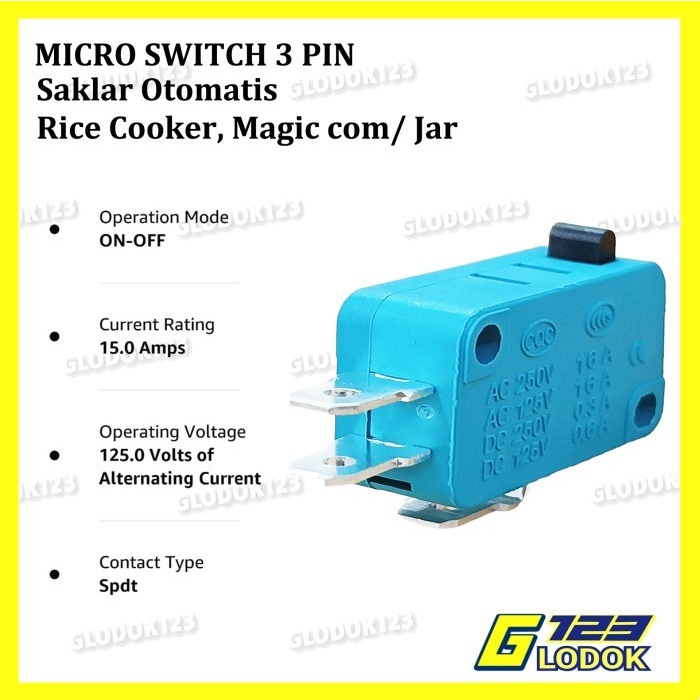 Jual Micro Switch 2 3 PIN Saklar Mikro Otomatis Rice Cooker Magic Com Jar | Shopee Indonesia