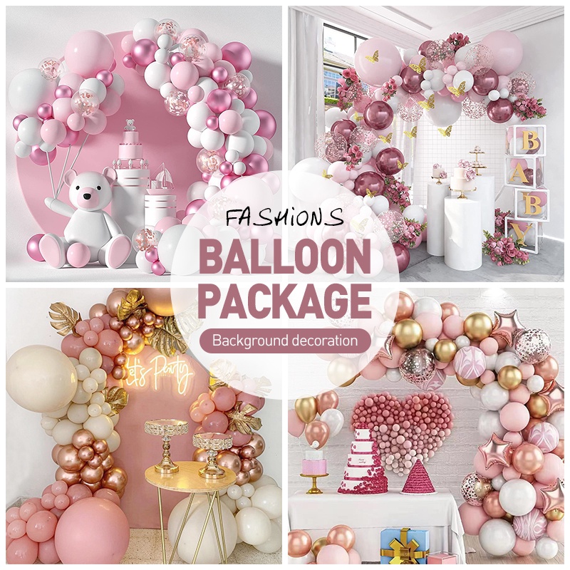 Jual 134Pcs Balon Set Arch Garland Balon Rantai Lem Lateks Pesta Ulang ...
