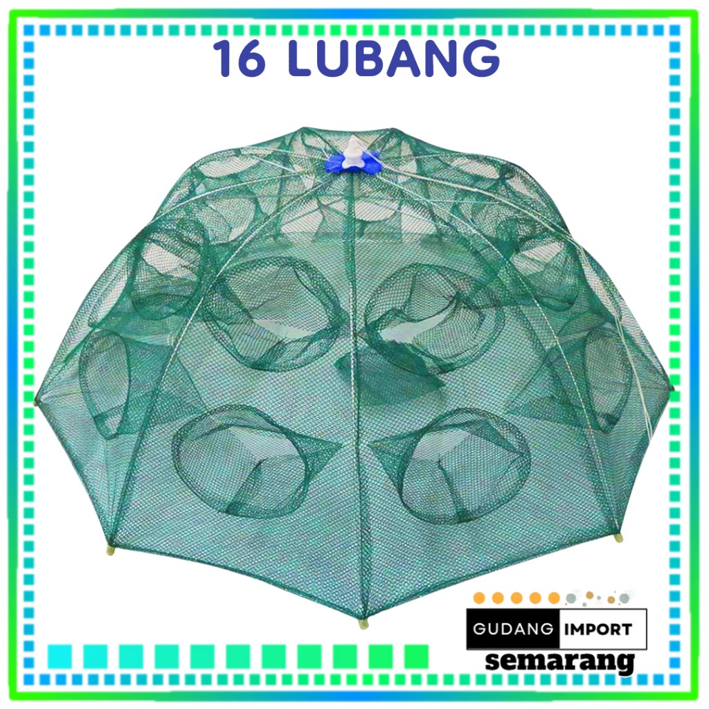 Jual Perangkap Bubu Payung 8 Lubang Alat Jaring Pancing Jala Ikan Udang Kepiting Lele Lobster ...