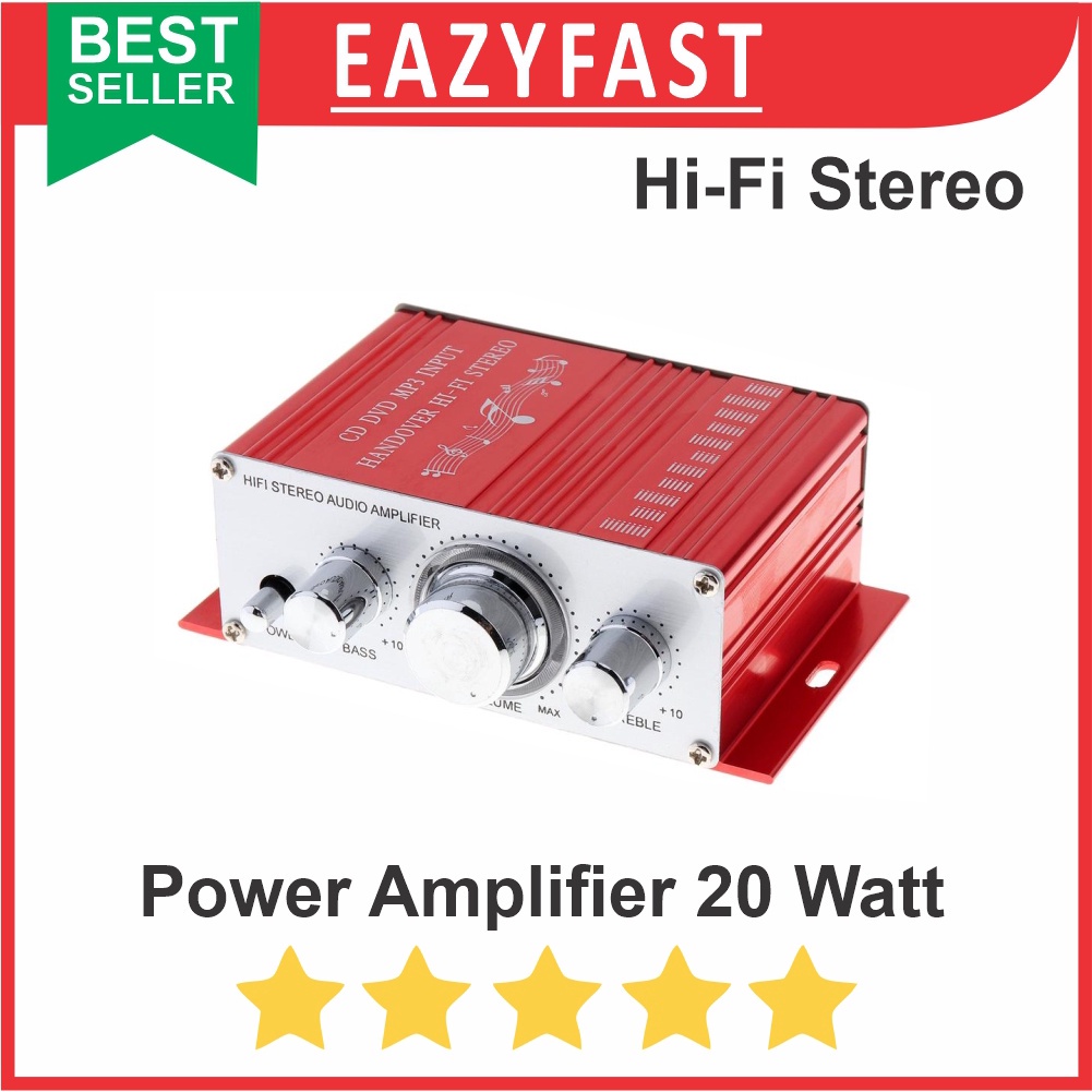 Jual Ampli Mini Power Amplifier Speaker Aktif Stereo Hi-Fi 20W 2 ...