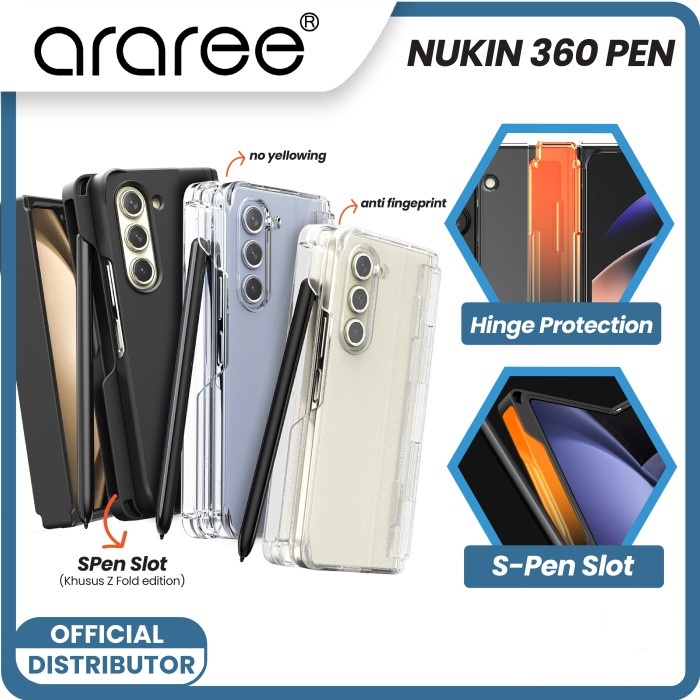 Jual Original Hard Case Samsung Galaxy Z Fold 5 Araree Nukin 360p S-Pen Hinge Slim Casing ...