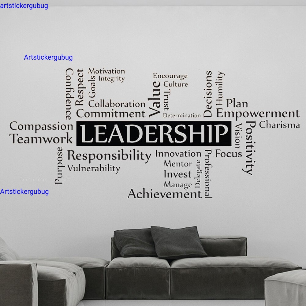 Jual Sticker Leadership Vinyl Office Wall Decals Workplace Word Cluster ...