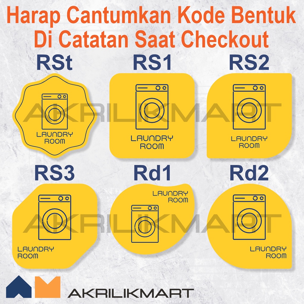 Jual Tulisan Laundry Room Sign Acrylic Tempel Dinding Papan Akrilik ...
