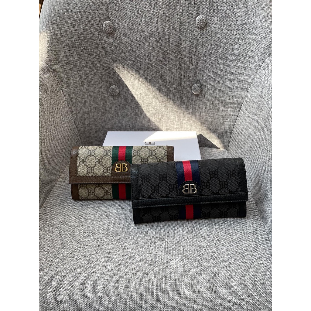 Jual (Original) original Balenciaga New joint men's and women's wallets ...