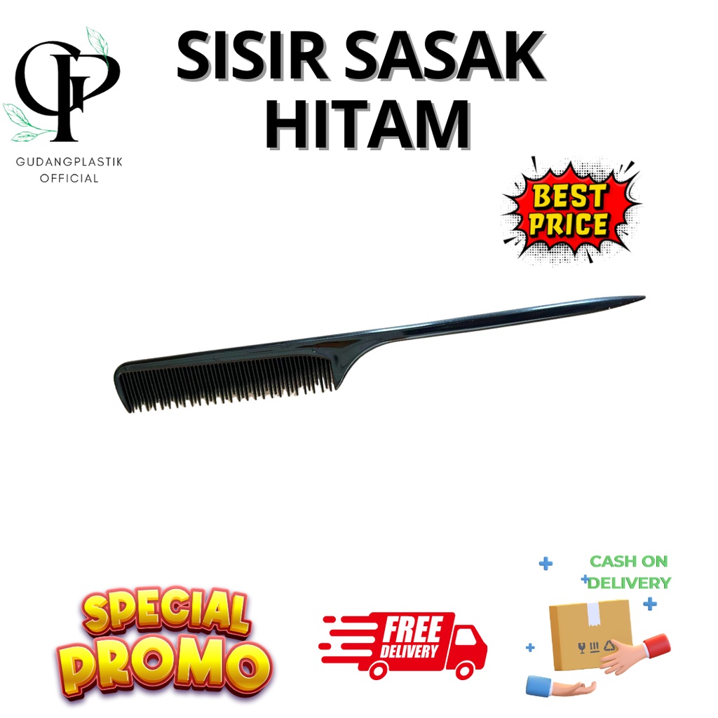 Jual Sisir Sasak Hitam Plastik Polos Sederhana Sisir Sasak Hitam - B9 | Shopee Indonesia