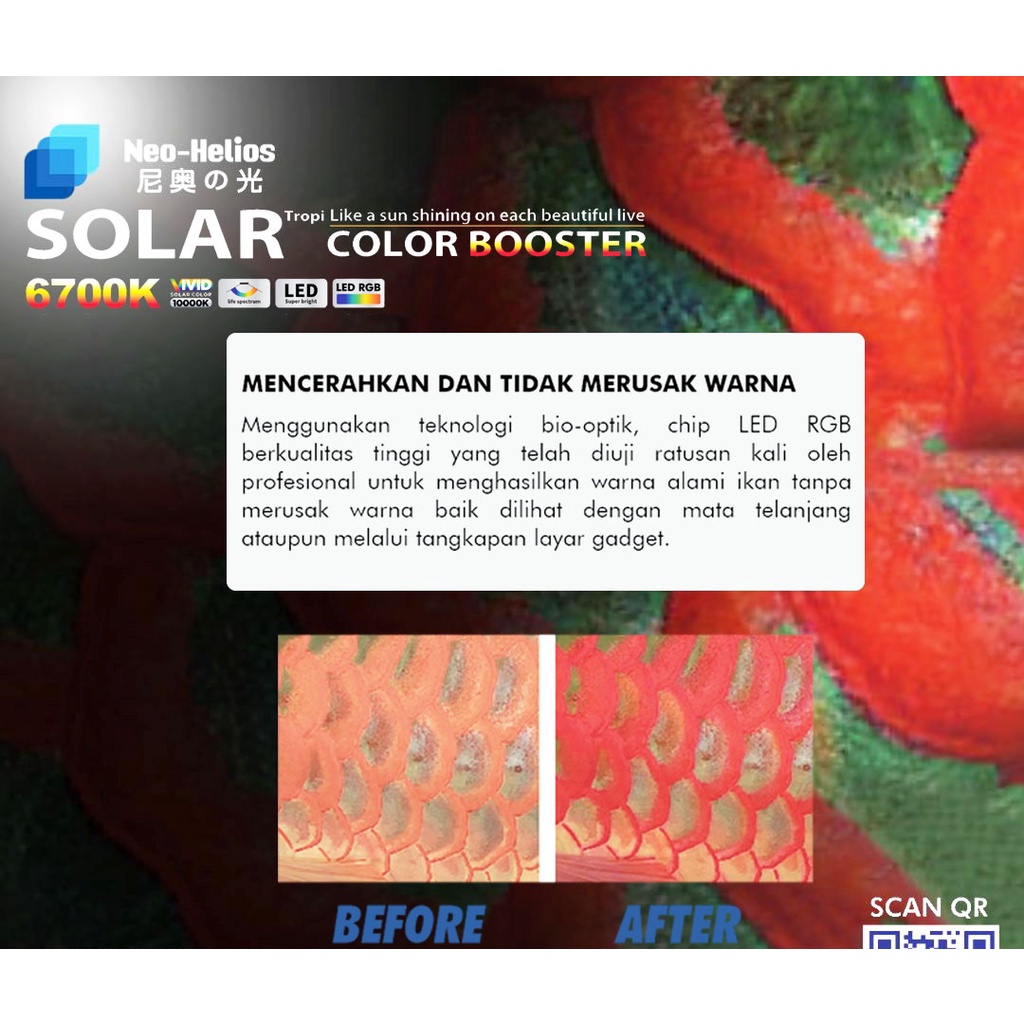 Jual Lampu LED Aquarium Ikan Hias Neo Helios Solar Color View Tanning ...