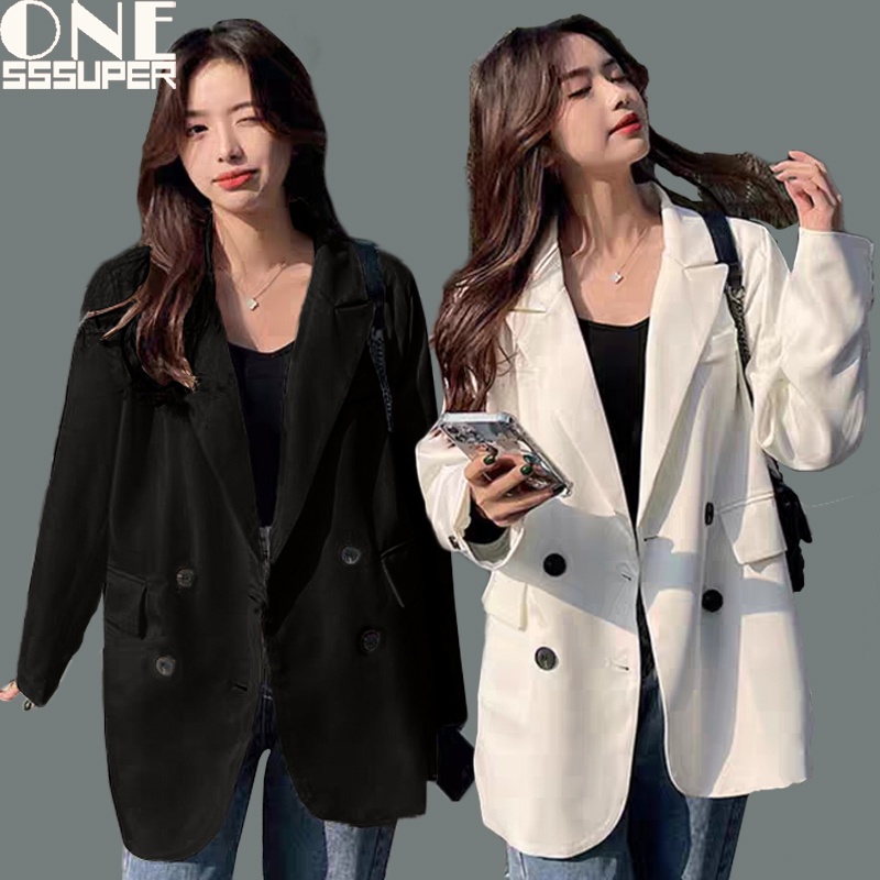 Jual blazer lengan panjang wanita Blazer basic warna solid modern ...