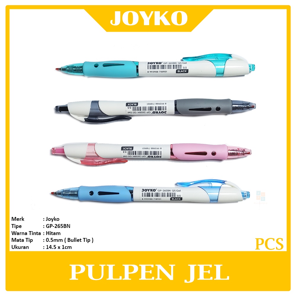 Jual Joyko - Gel Pen Pulpen Jel GP-265BN Q5 - Black - Pcs | Shopee ...