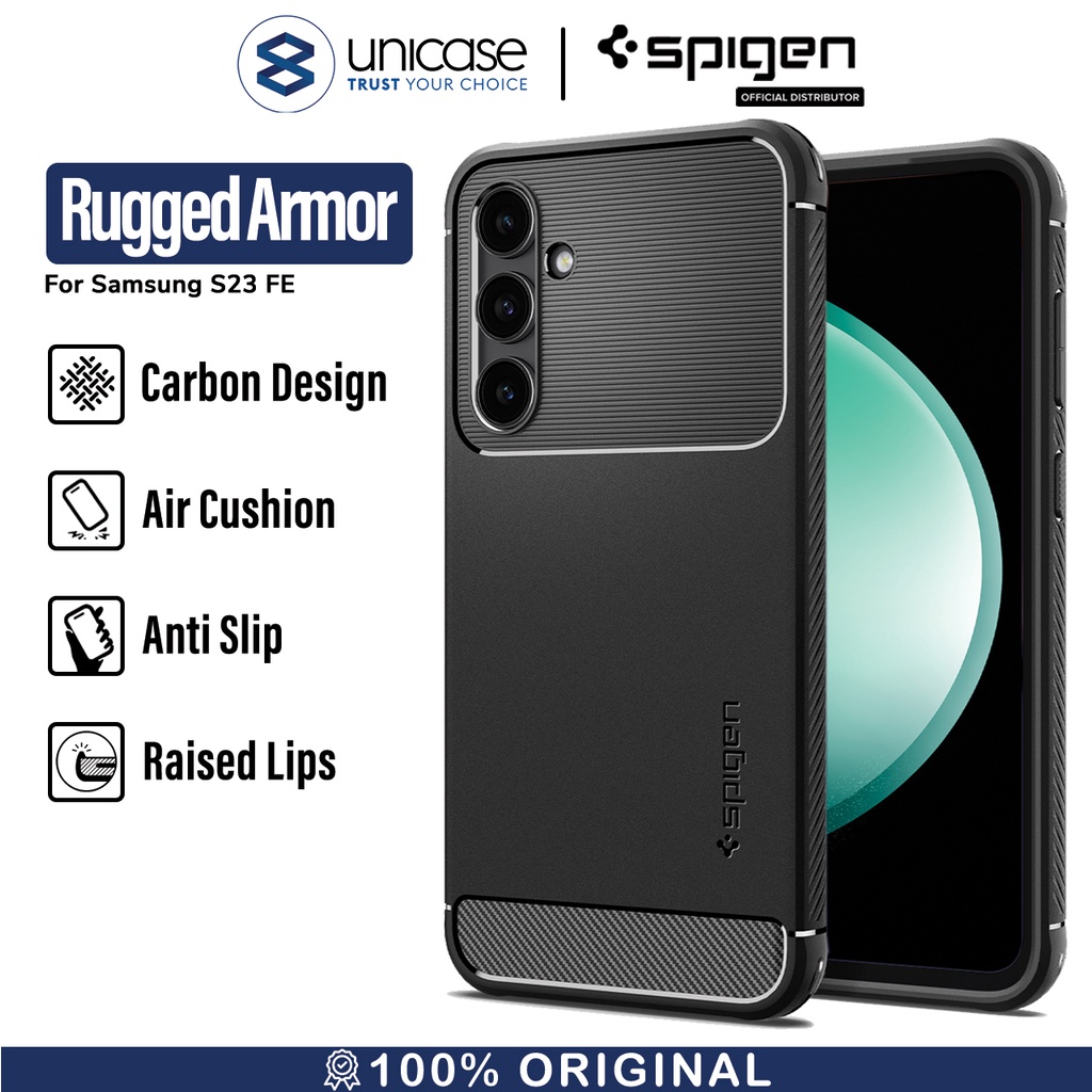 Jual Case Samsung Galaxy S23 FE Spigen Rugged Armor Carbon Softcase Casing | Shopee Indonesia