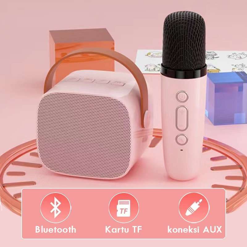 Jual (GAS) speaker bluetooth karaoke 1 MIC 1 SET Wireless 2 Warna ...