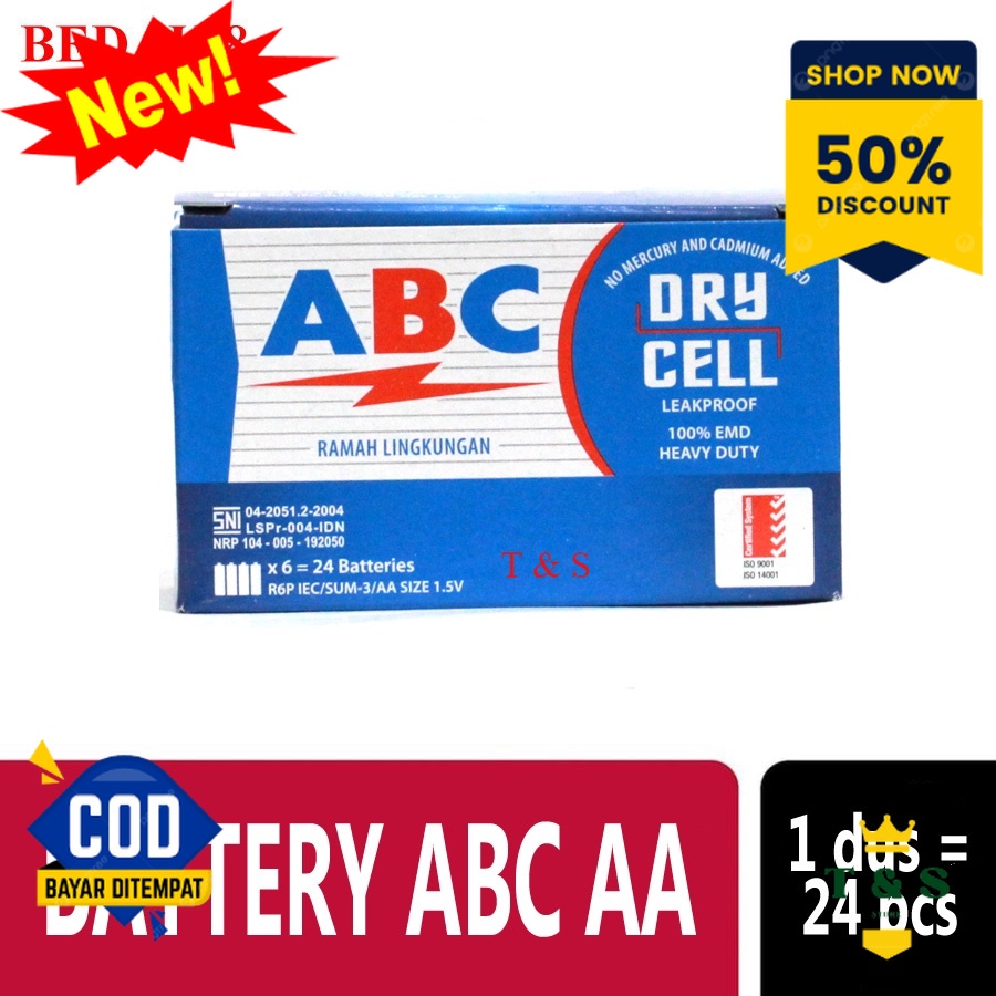 Jual Baterai/ Battery ABC AA Biru Kecil/ A2 1 Dus isi 24 pcs | Shopee ...