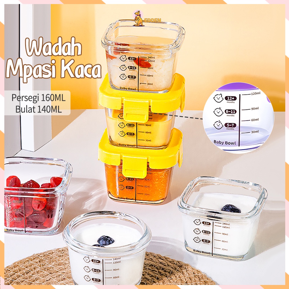Jual Edden Wadah mpasi kaca Food container mpasi kaca Tempat kotak ...