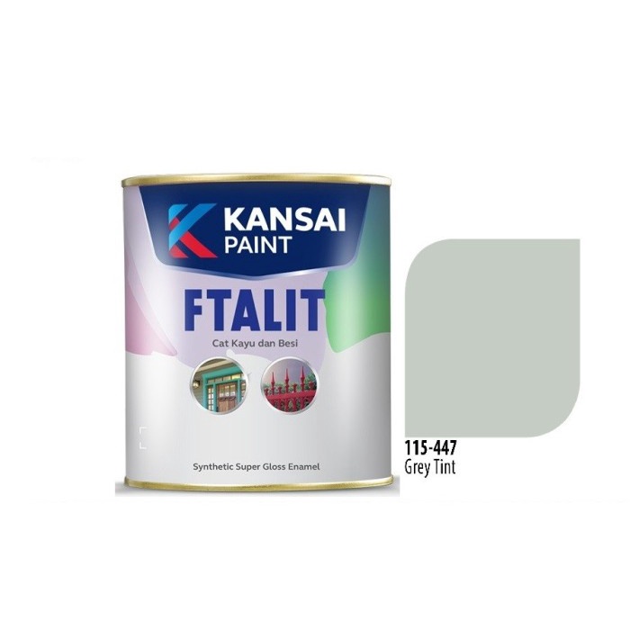 Jual Cat Ftalit 447 Grey Tint Kansai 1 Ltr / Cat Kayu & Besi / Cat Abu ...