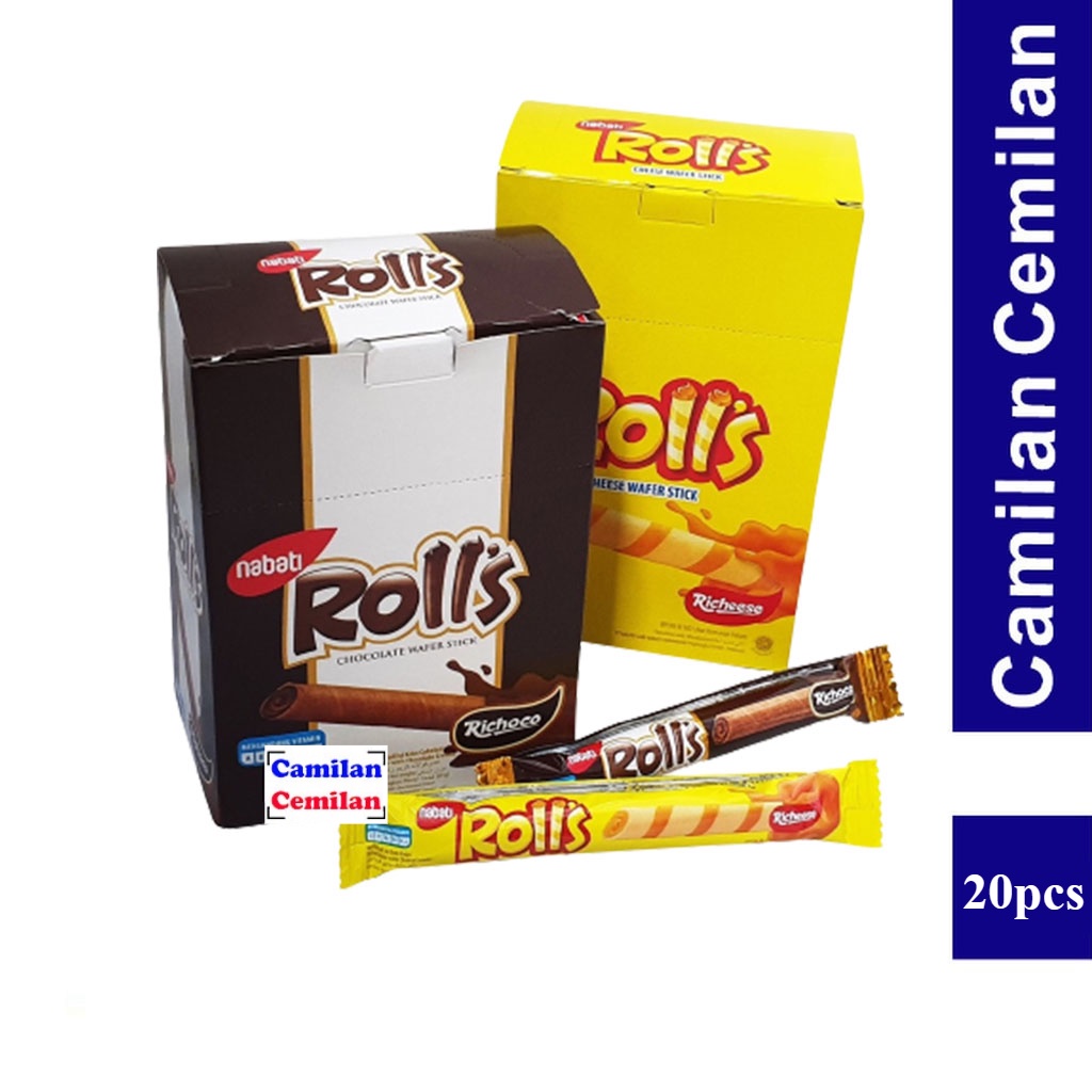 Jual Nabati Rolls Coklat Keju Box isi 20 pcs x 6 gr | Shopee Indonesia