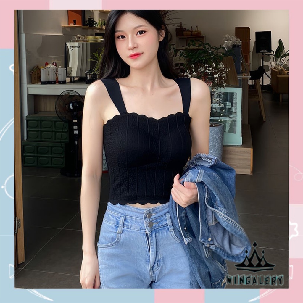 Jual WINGALERY Tanktop Fashion Wanita Atasan Camisole Streetwear Korean Crop Top Import Premium ...