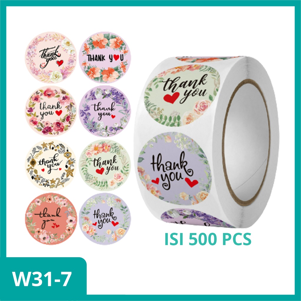 Jual Stiker Ucapan Terima Kasih 500 pcsSticker Thank You Warna Self ...