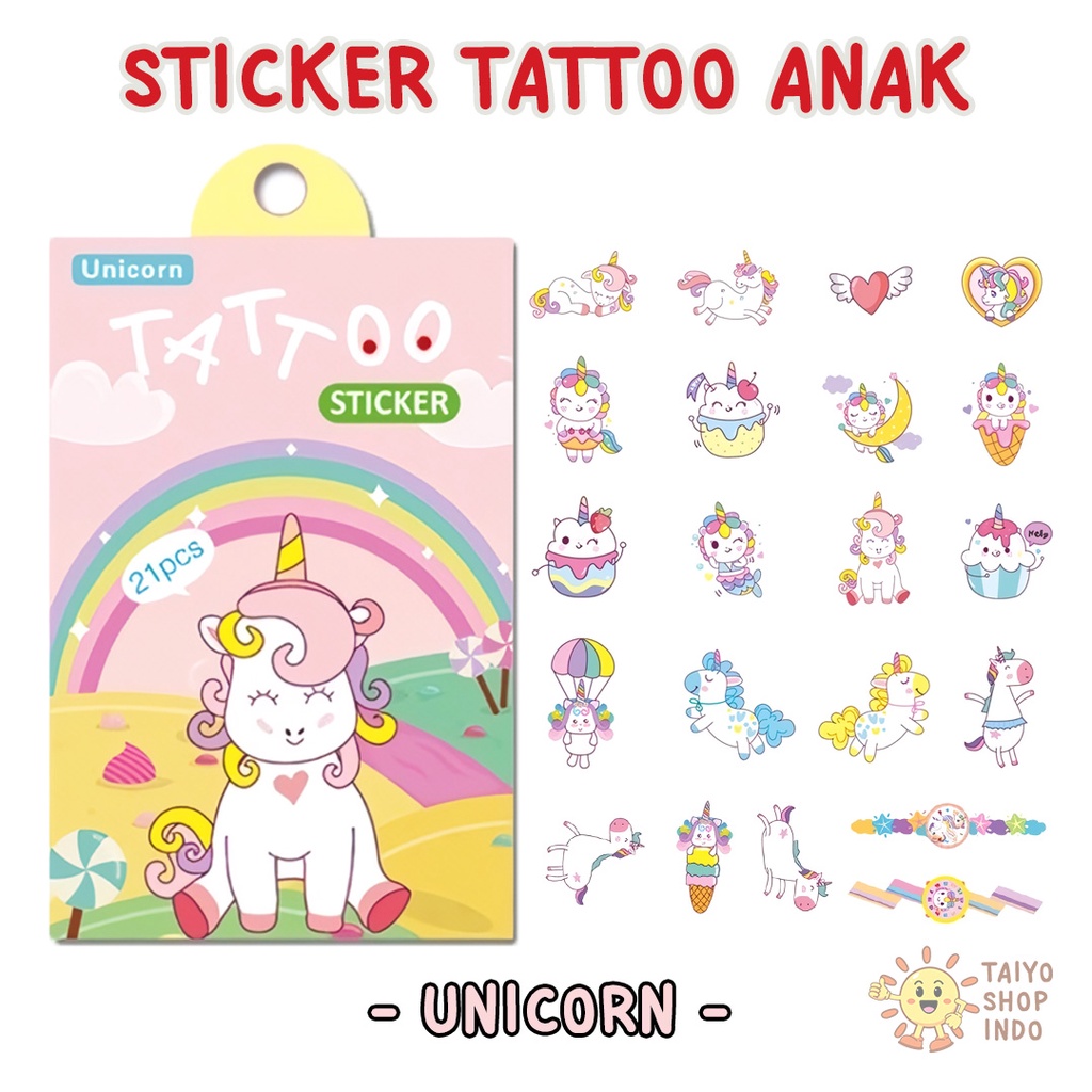 Jual TAIYO Sticker Tattoo Anak Stiker Tato Karakter Temporary Kartun ...