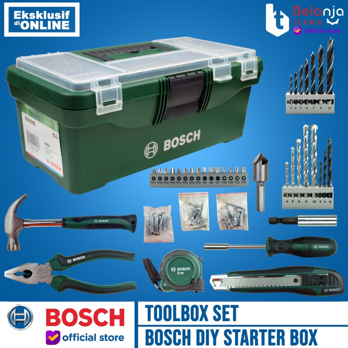Jual Bosch Toolkit Set 73 Pcs Toolset Toolbox 73Pc Tool Kit DIY Starter Box | Shopee Indonesia