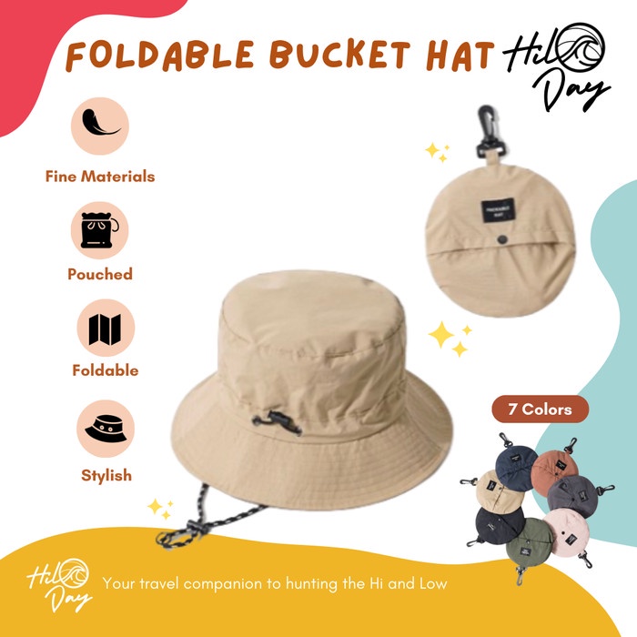 Jual HILODAY Topi Bucket Hat Lipat Foldable Topi Gunung Pantai | Shopee ...