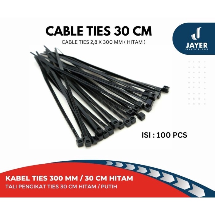 Jual Cable ties Kabel Ties Hitam 2,8 x 30 cm isi ( 100 ) | Shopee Indonesia