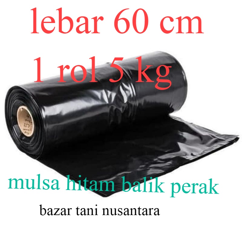 Jual BTN Plastik Mulsa Plastik Pertanian Hitam Perak 1 roll isi 5kg ...