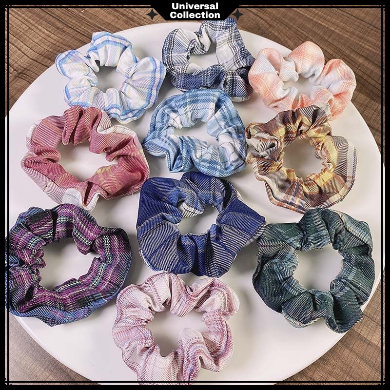 Jual IKAT RAMBUT SCRUNCHIE KOREA MOTIF GARIS / KUNCIRAN RAMBUT MODEL ...