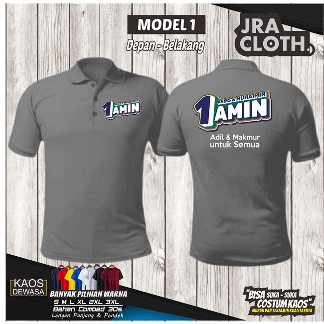 Jual Baju Kaos Kerah POLOSHIRT 1 AMIN ANIS MUHAIMIN CAPRES ADIL MAKMUR ...