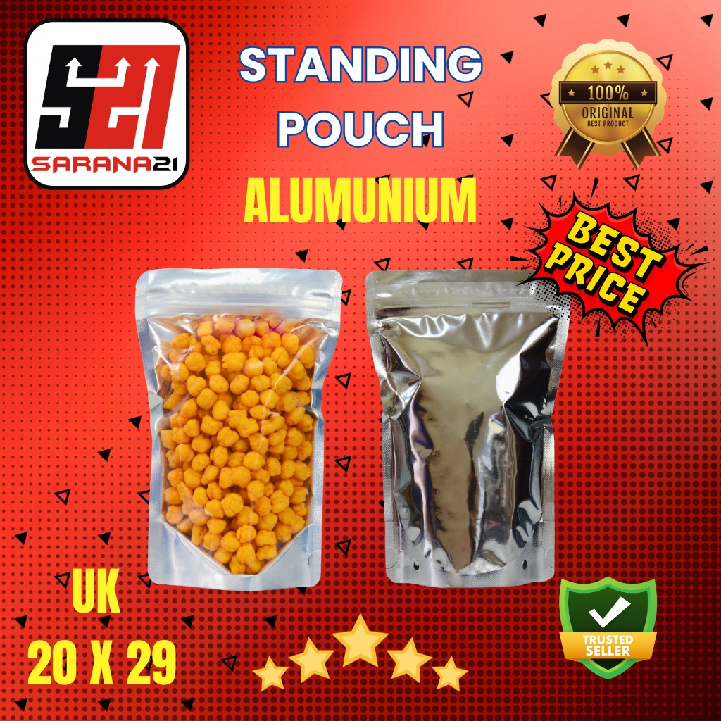 Jual Standing Pouch 20x29 Alumunium Foil Plastik Ziplock BEST FRESH ...