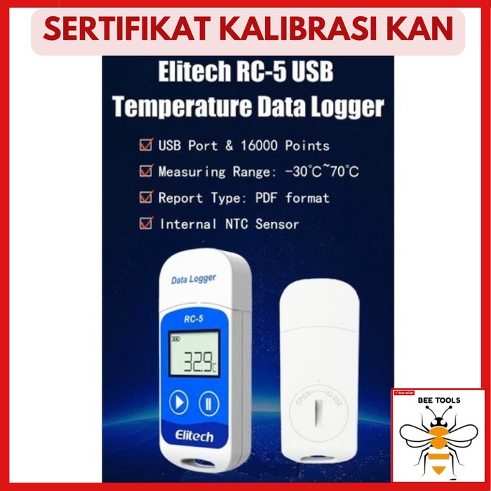 Jual Data Logger Elitech RC- 5 Monitor Temperatur Sertifikat Kalibrasi KAN | Shopee Indonesia