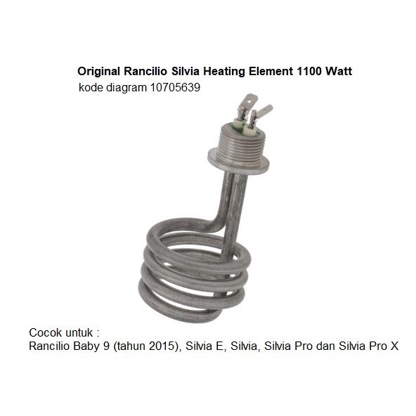 Jual Original Rancilio Silvia Heating Element 1100 Watt | Shopee Indonesia