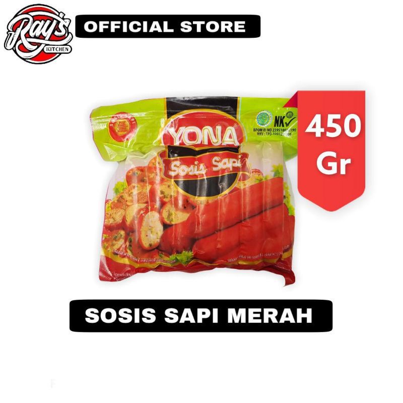 Jual a Yona Sosis Sapi Merah 450gr Premium - Beef Sausage Yona | Shopee ...