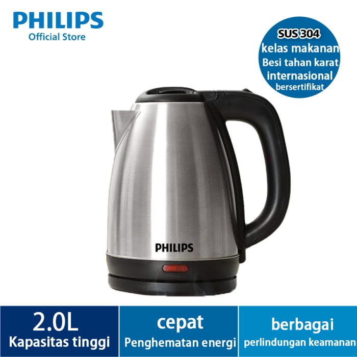 Jual Philips Teko Listrik 1500 Watt 2L Pemanas Air Stainless-Ketel ...