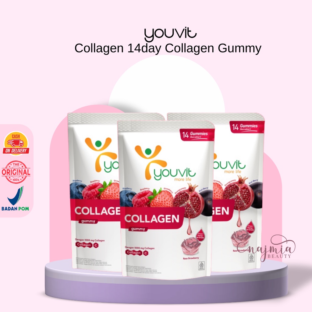 Jual NAJMIA Youvit Collagen 14day Collagen Gummy untuk Anti Aging | Youvit Collagen | Shopee ...