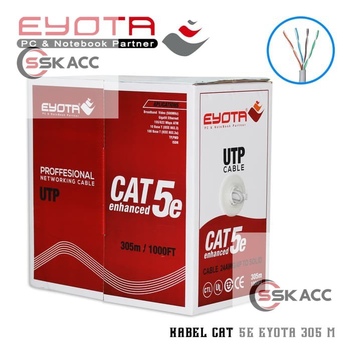 Jual KABEL LAN UTP Cat5 Eyota Cat 5e Cat 5 305m Cable Lan to Utp 305m ...