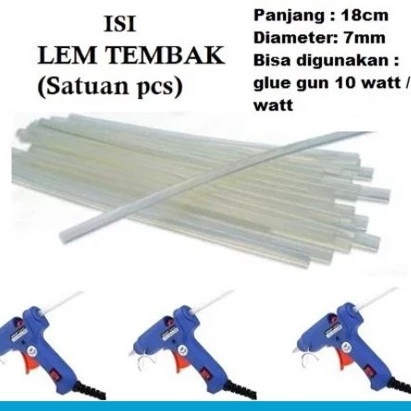 Jual isi / Refill lem tembak glue gun D 7mm kecil / lilin Transparant ...