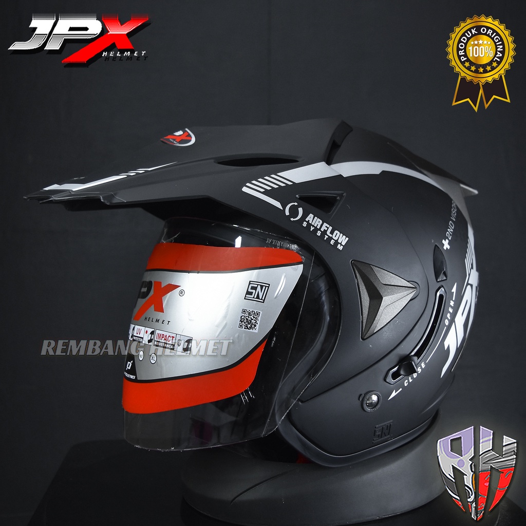 Jual HELM JPX SUPERMOTO SOLID BLACK DOFF PACKING BOX | Shopee Indonesia
