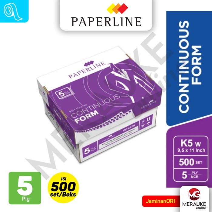 Jual Continuous Form Paperline 5 Ply K5 P/W (500 set per Box) | Shopee ...