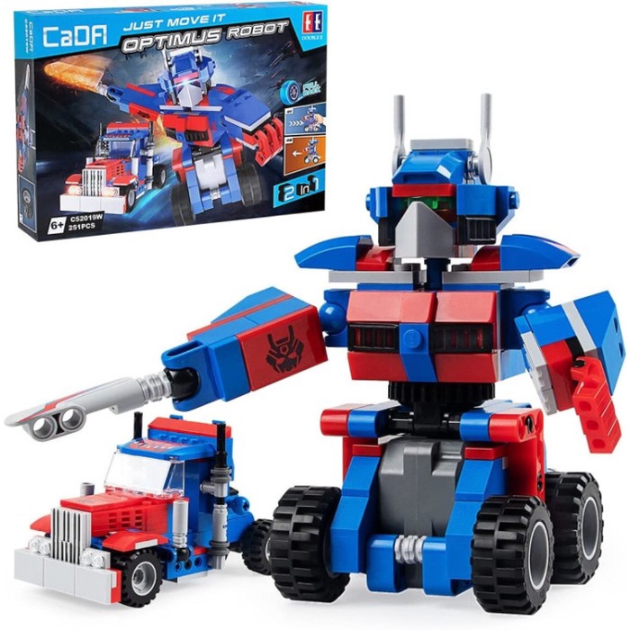 Jual Double E CaDA Technic Optimus Robot 2In1 Set C52019W Pull Back ...
