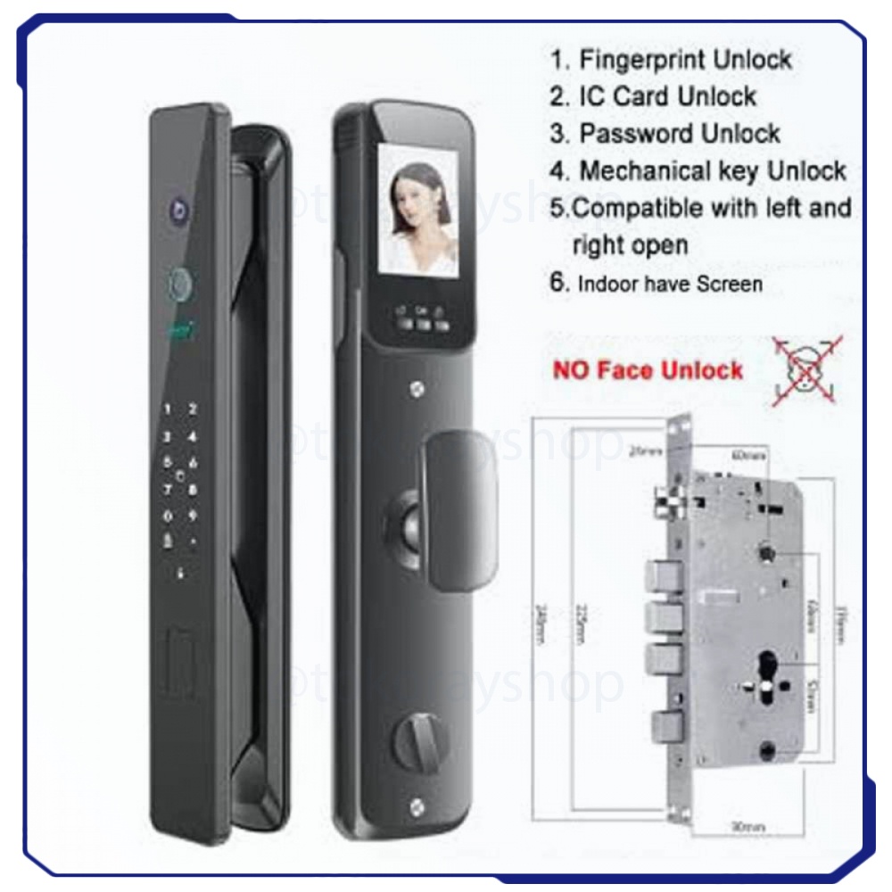 Jual Smart Door Lock Kunci Pintu Rumah Fingerprint Password Key Card - A-X-10 | Shopee Indonesia
