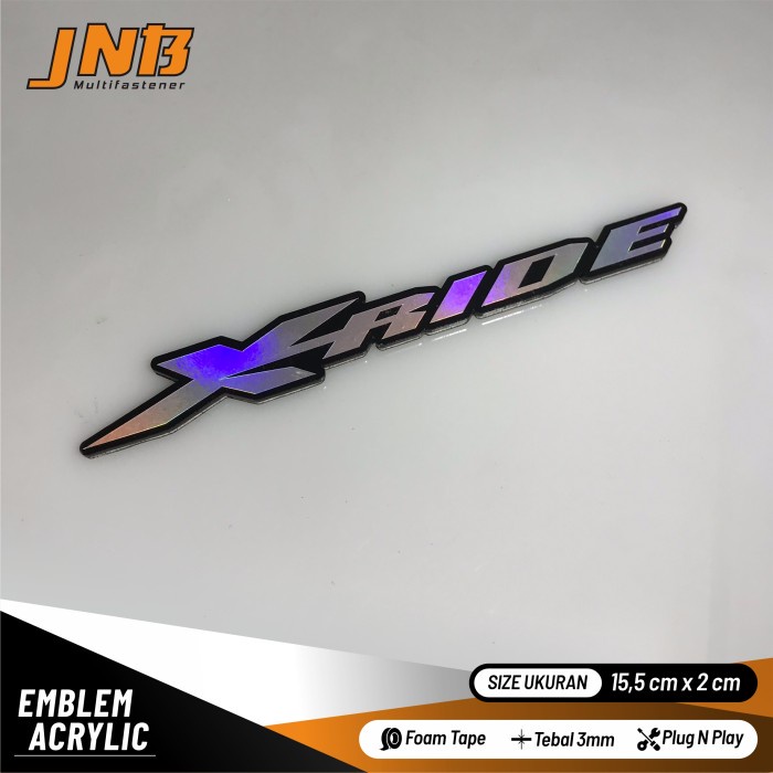Jual Emblem Acrylic X Ride Pelangi Krum Logo Timbul 3D Chrome | Shopee ...