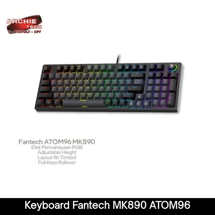 Jual Keyboard Fantech ATOM96 MK890 Grey Mechanical Gaming - Blue Switch | Shopee Indonesia
